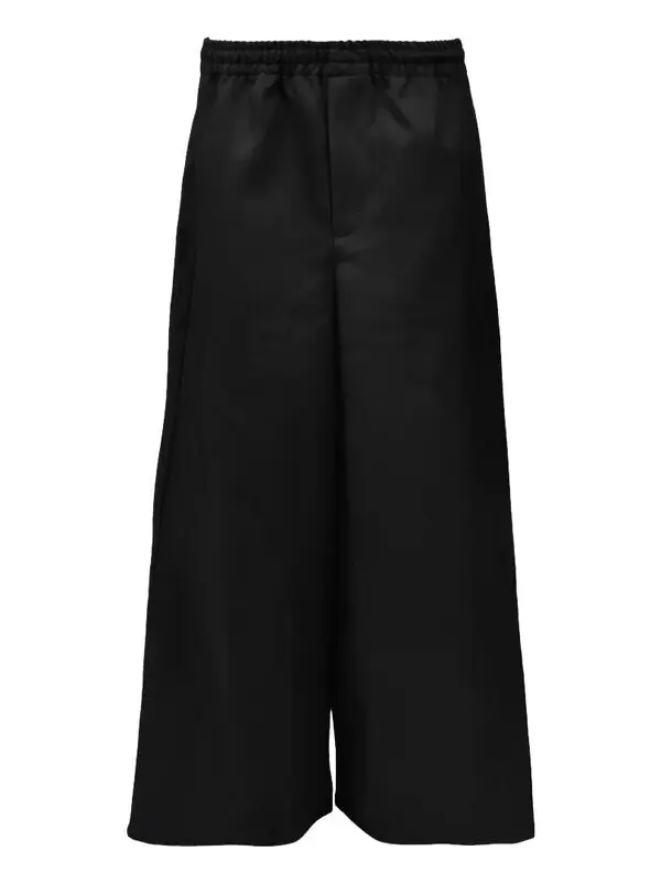 INTODUSK Logo-embroidered Wide-leg Trousers - Black