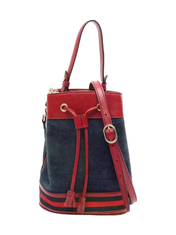 Gucci Suede Ophidia Bucket Satchel - Blue
