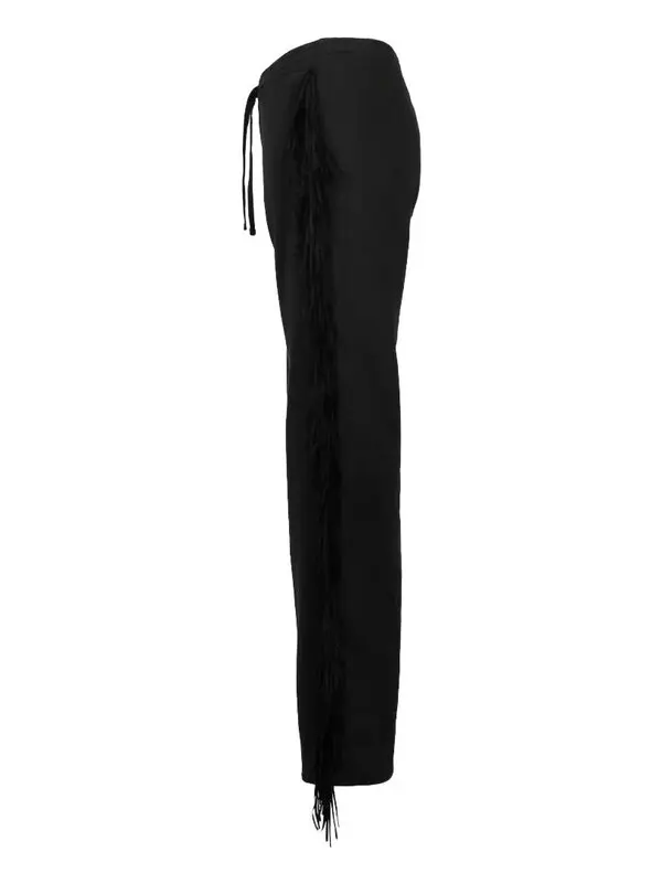 AUSTIN POST Fringed Track Pants - Black