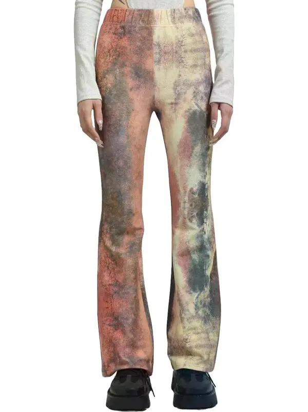 VIVAMUS Earth Tie-dye Flared Trousers - Orange