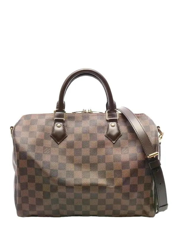 LOUIS VUITTON 2015 Damier Ebene Speedy Bandouliere 30 Satchel - Brown