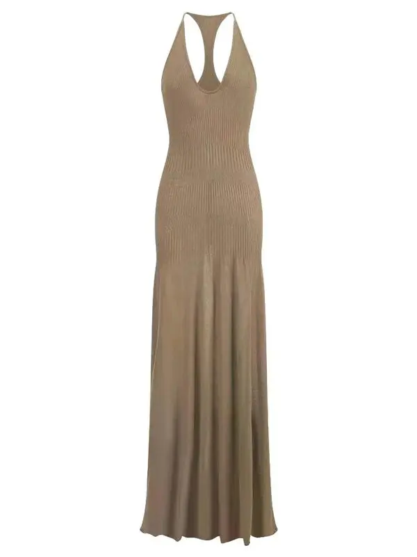 OUDE WAAG Ripple Ribbed-knit Maxi Dress - Green