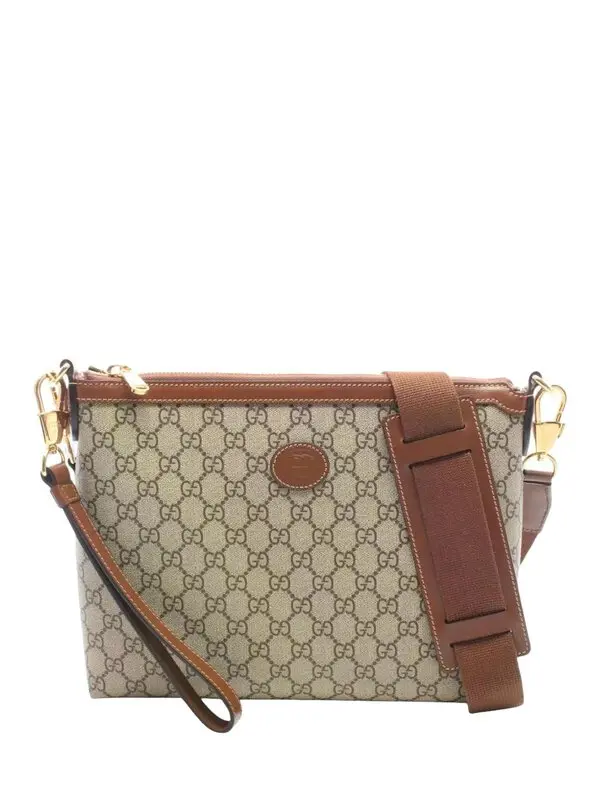 Gucci Gg Supreme Interlocking G Crossbody Bag - Neutrals