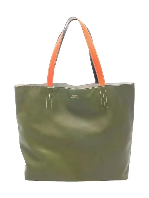 Hermès 2013 Sikkim Reversible Double Sens 45 Tote Bag - Green