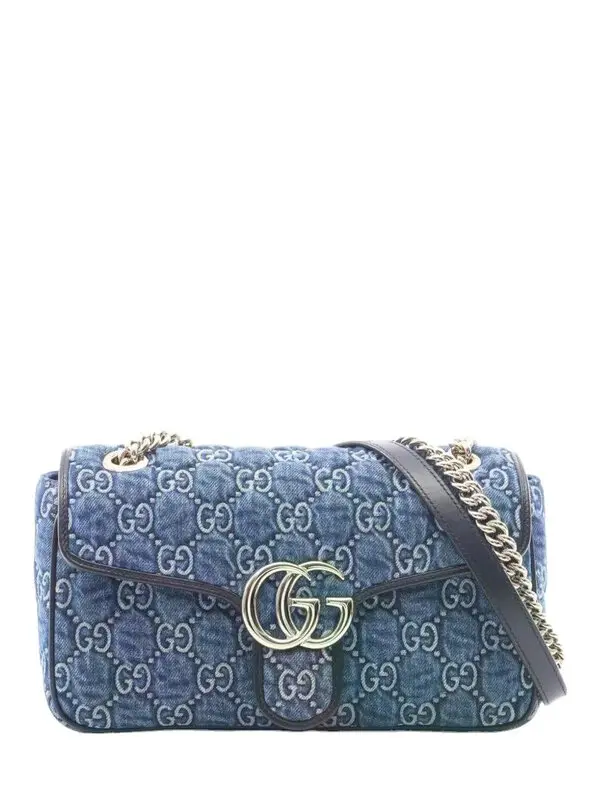 Gucci Gg Marmont Quilted Shoulder Bag - Blue