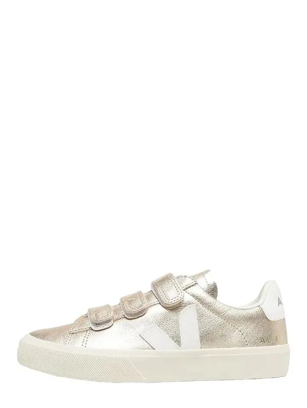 VEJA Recife Chromefree Leather Sneakers - Platine/white