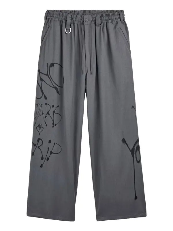 Adidas X Y-3 Chito Graphic Wide Wool Pants Asia Sizing - Grey Five