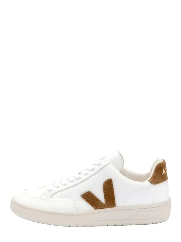 VEJA V-12 Leather 'white Camel - White/camel