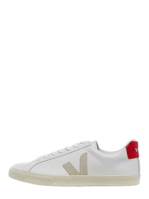 VEJA Esplar Logo Leather Sneakers - White/red