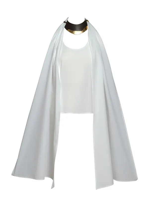 HEDARE Astor Top, Shawl, And Detachable Necklace Ensemble - White