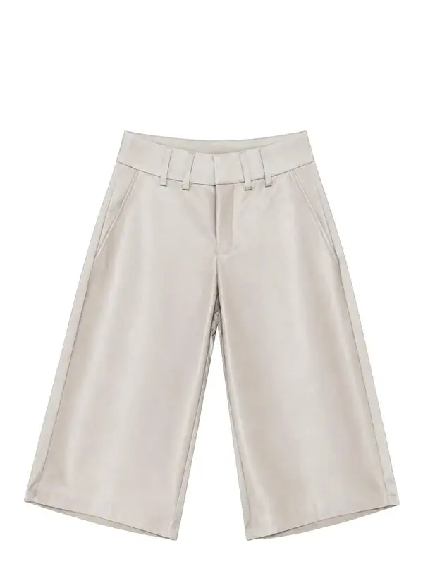 HEDARE Leather Capri Trousers - Grey