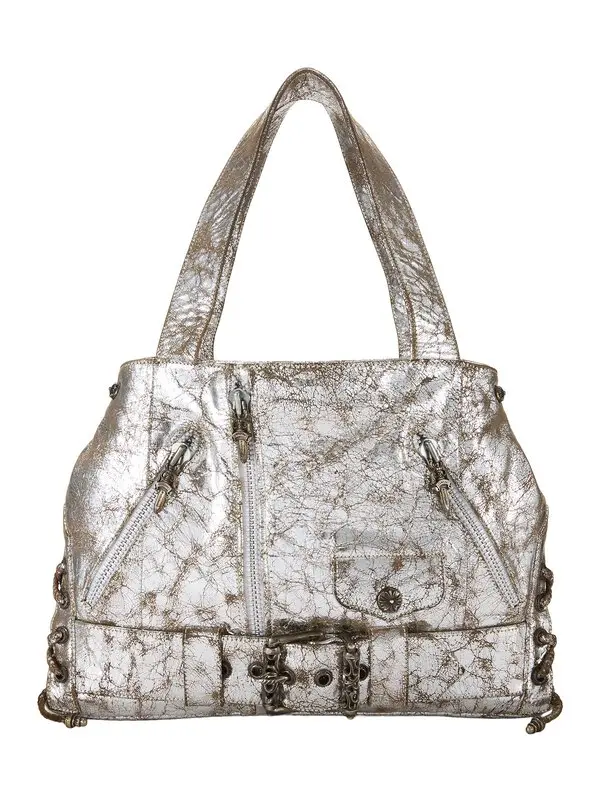 Chrome Hearts Leather Jj Dean Bag - Silver