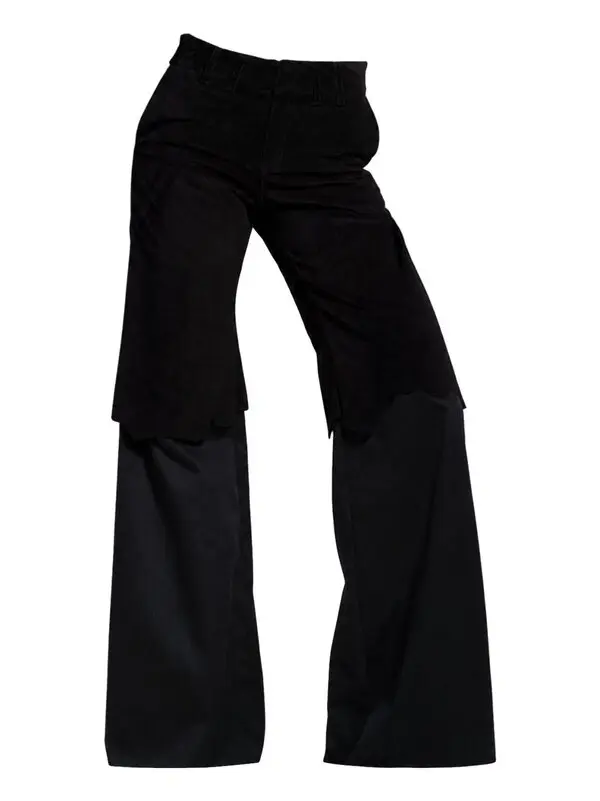 HEDARE Sklar Suede Flared Trousers - Black