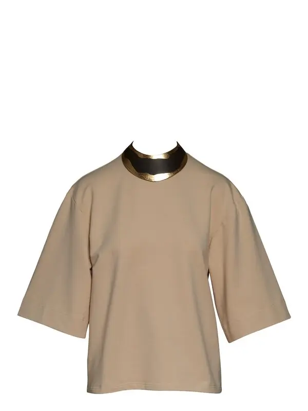 HEDARE Orsini T-shirt And Necklace - Beige