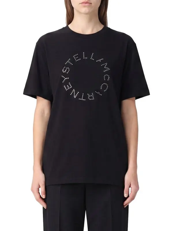 Stella McCartney Cotton T-shirt With Logo - Black