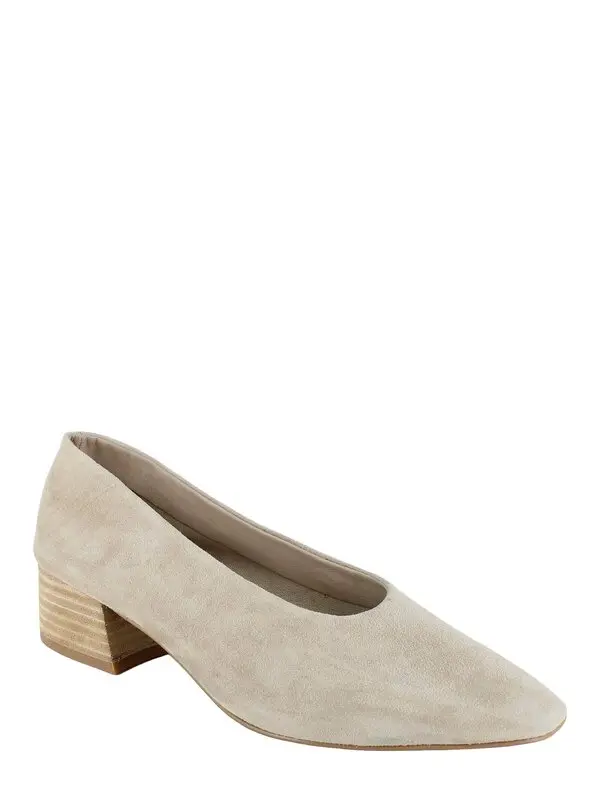 Splendid Olivia Suede Block Heel Pumps - Beige