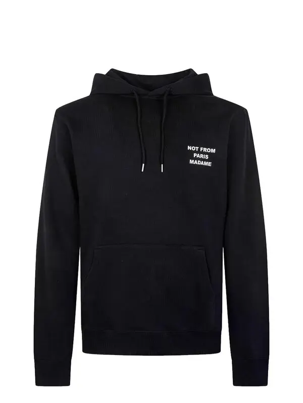 Drole De Monsieur Not From Paris Madame Slogan Hoodie - Black