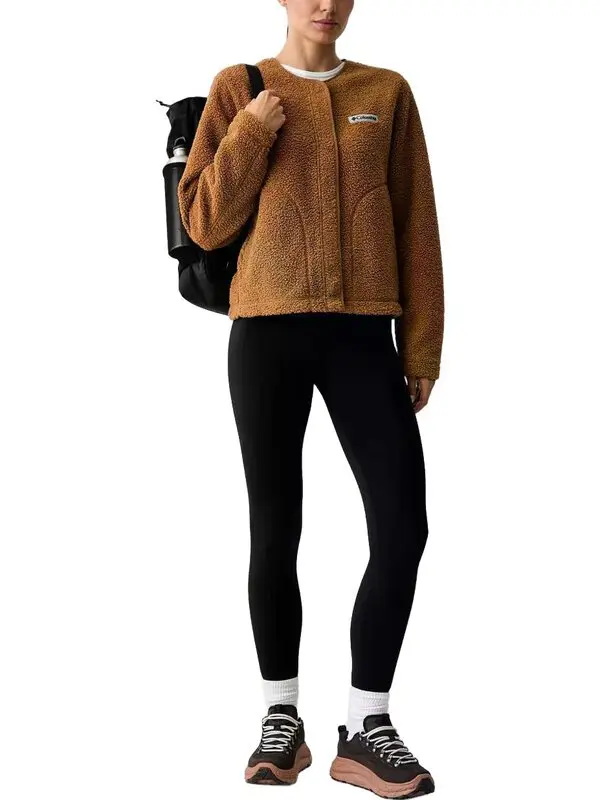Columbia Fleece-texture Logo-patch Jacket - Brown
