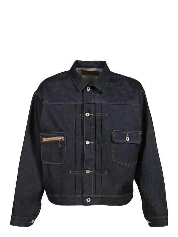 DAIRIKU Rigid Boxy-silhouette Denim Jacket - Blue