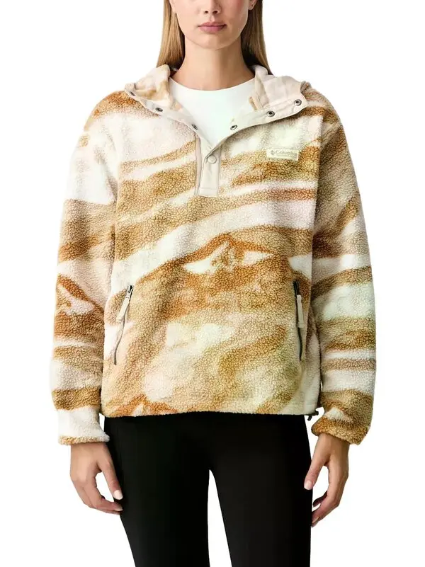 Columbia Helvetia Mountain-print Fleece Hoodie - Neutrals