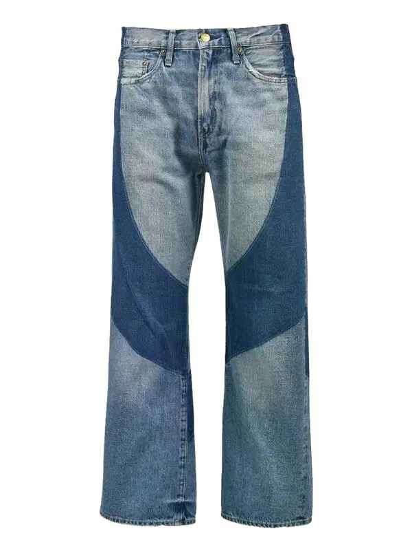 DEAR BORO Distressed Panelled Jeans - Blue