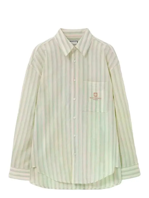 WOOYOUNGMI Striped Logo-detail Shirt - Green