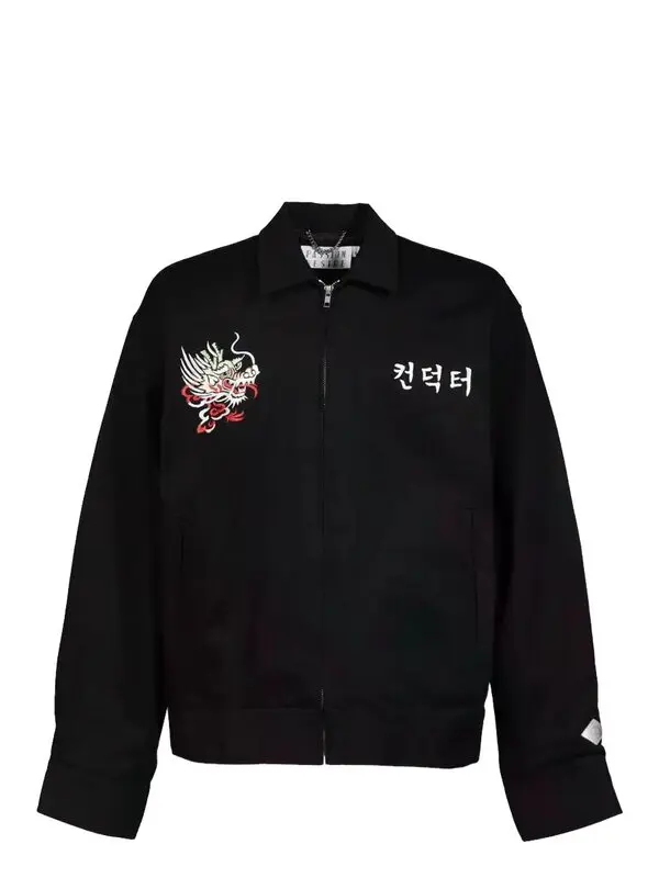 EL CONDUCTORH Dragon-embroidered Cotton Jacket - Black