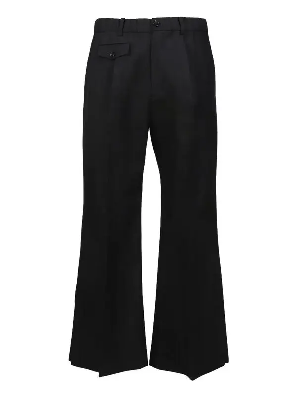 CEDARWOOD Bootcut Wool Trousers - Black