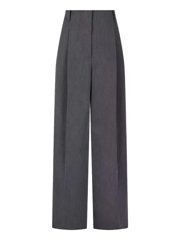 STUDIO TOMBOY Pleated Wide-leg Tailored Trousers - Grey
