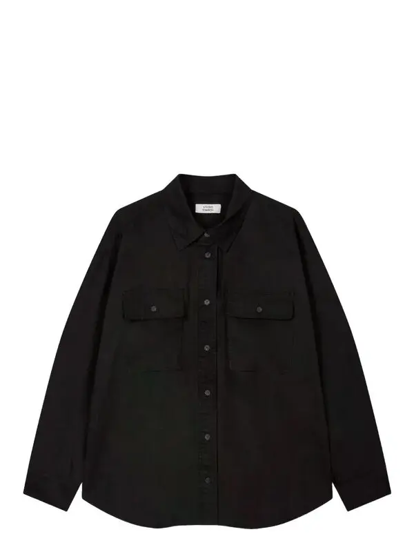 STUDIO TOMBOY Button-down Flap-pocket Shirt - Black