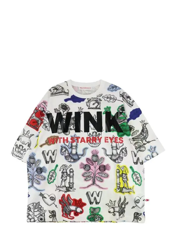 WALTER VAN BEIRENDONCK Round-neck Short-sleeve T-shirt - White