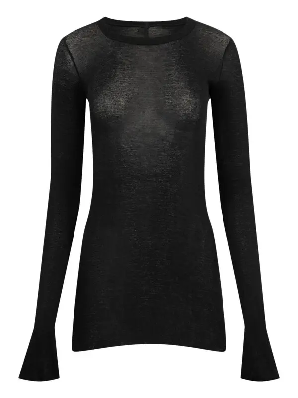 Rick Owens Ribbed Long Sleeve T-shirt - Black