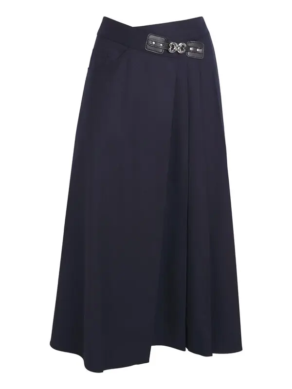 Maje Wool-blend Pleated Midi Skirt - Blue