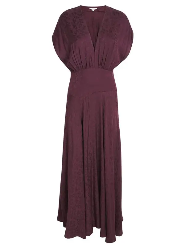 Maje Jacquard Maxi Dress - Red
