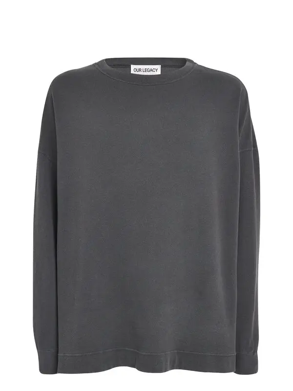 Our Legacy Cotton-linen-blend Slack Sweatshirt - Black