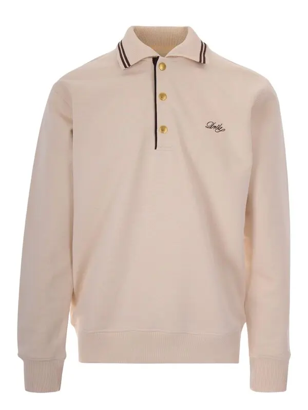 Drole De Monsieur 100% Cotton Polo Shirt - Beige