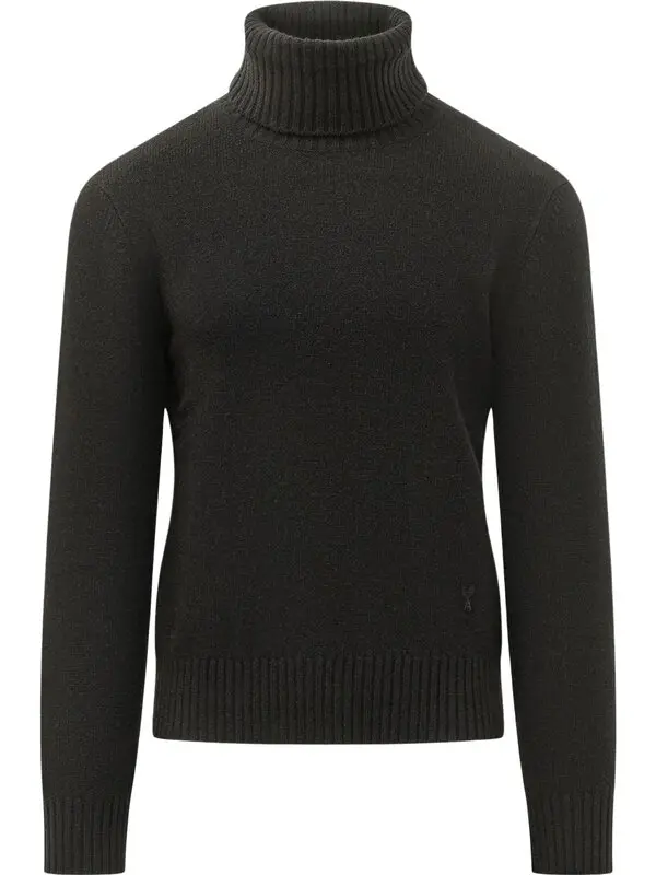 AMI Paris Cashmere & Wool Pullover - Black