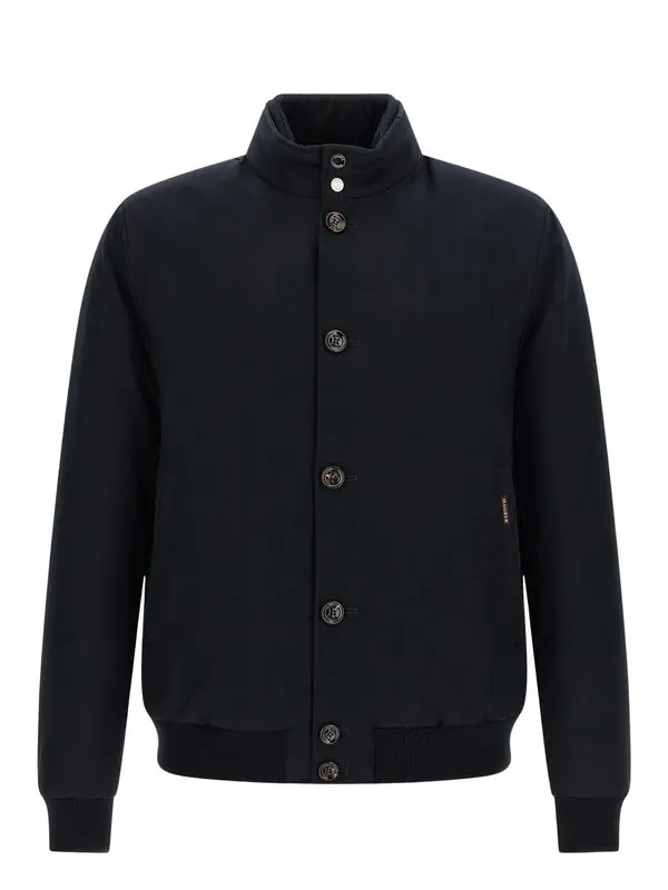 MOORER Technical Short Coat With Stretch Protection - Navy