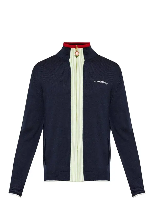 Casablanca Merino Wool Coat - Navy