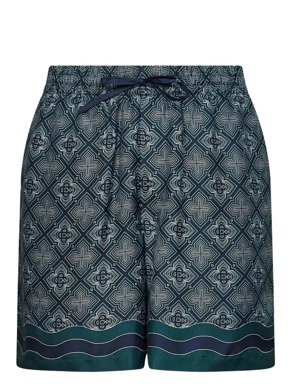 Casablanca Radiating Silk Twill Shorts - Green