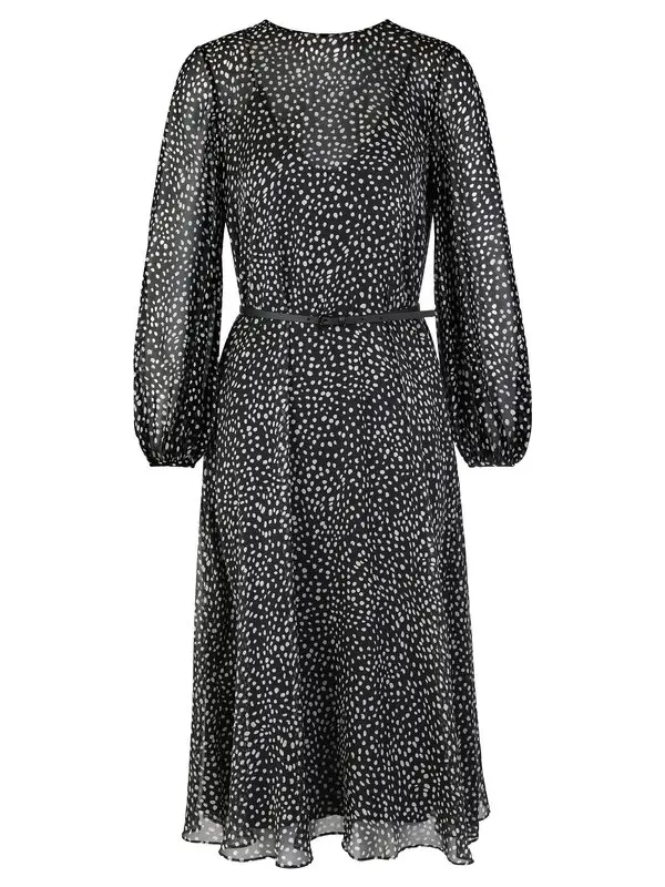 Max Mara Printed Chiffon Long Dress - Black