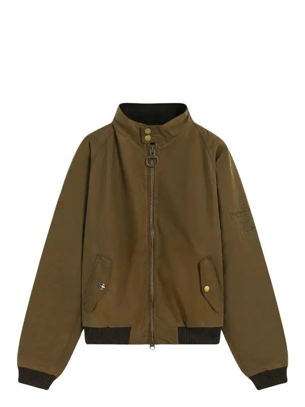 BARBOUR INTERNATIONAL Cotton Double-slider Zip Coat With Ribbed Cuffs And Hem - Beige