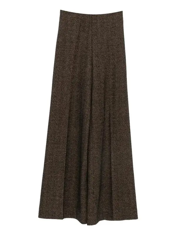 Harris Wharf London Herringbone Trousers - Brown