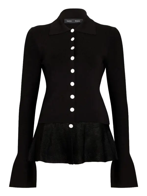 Proenza Schouler Martina Stretch Knit Jacket - Black