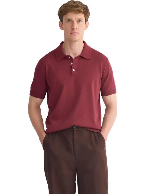 Everlane No-sweat Sweater Polo - Cabernet