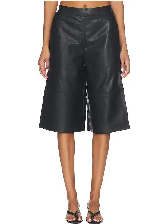 ALIGNE Leather Culotte - Black