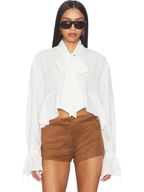 MORE TO COME Hope Tie Front Blouse - Ivory