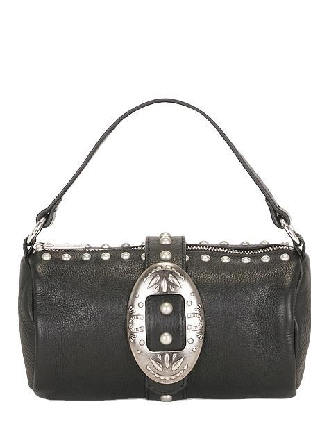 UNDERSTATED LEATHER Mini Buckle Handbag - Black
