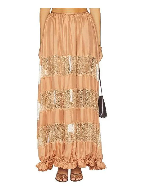 Ulla Johnson Chantal Silk Midi Skirt - Macaroon