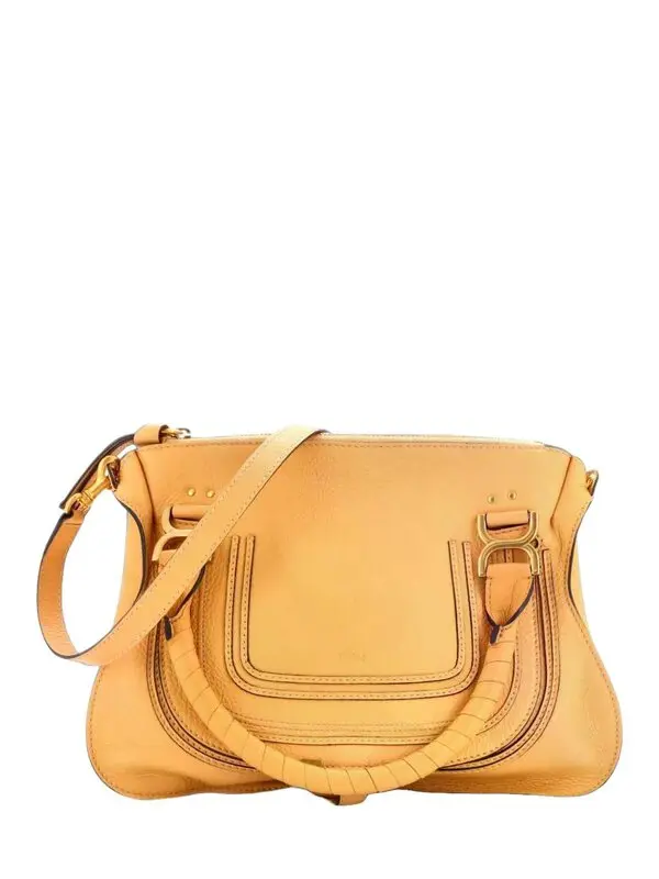 Chloé Marcie Leather Satchel - Neutrals
